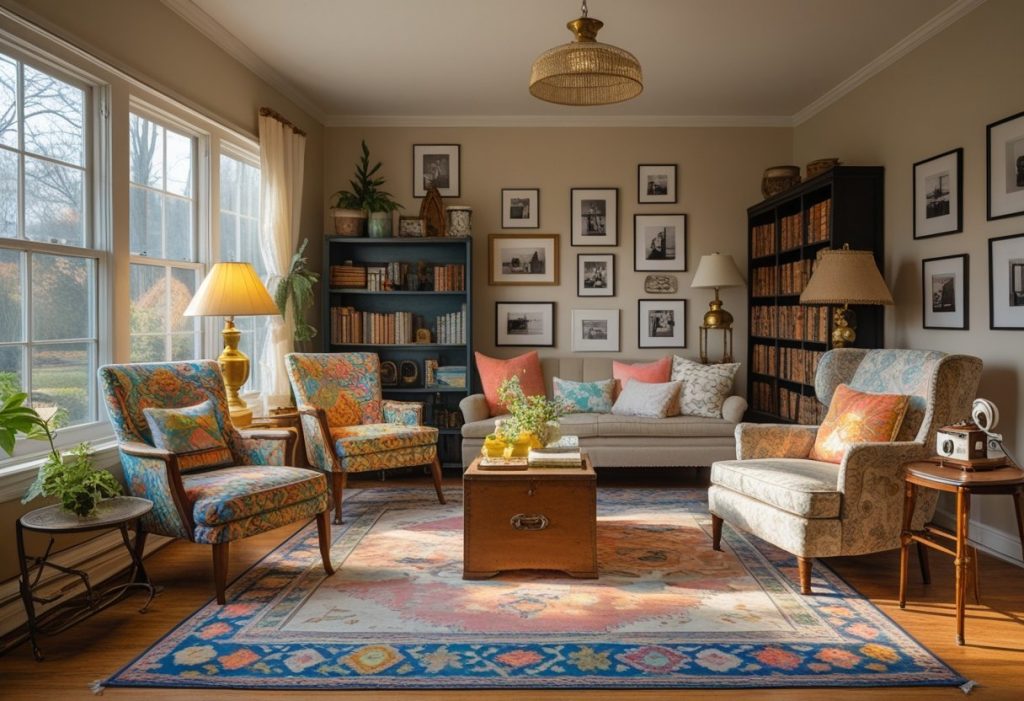 How to Decorate a Vintage Living Room with Thrift Finds - Small Space Glow